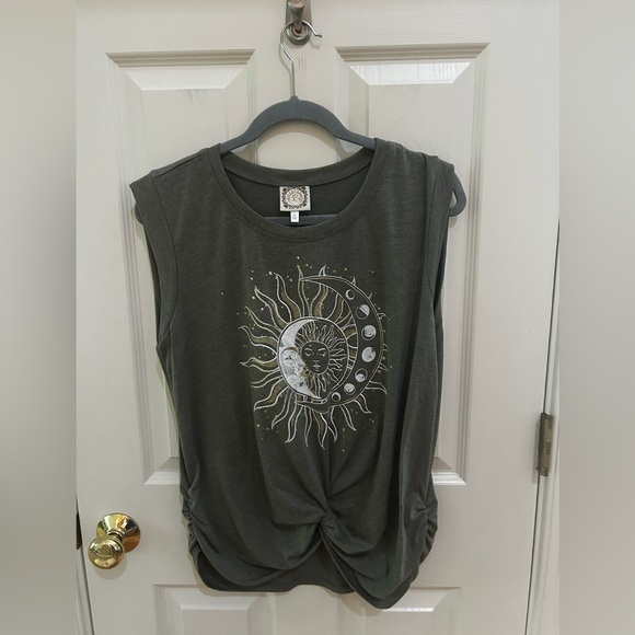 Truself | Tops | Sun And Moon Graphic Tank Top | Poshmark